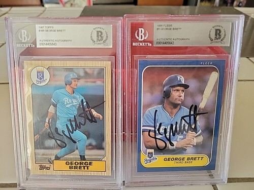George Brett Autographed Signed 86 And 1987 Topps Card Royals Signed In ...