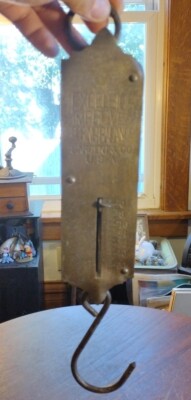 Vintage Excelsior Improved Spring Balance Brass 50 Lb Hanging Scale ...