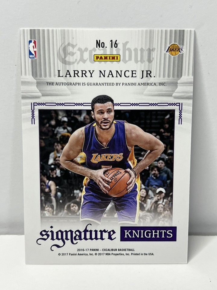2016-17 Panini Excalibur Signature Knights Larry Nance Jr #16 Autograph ...