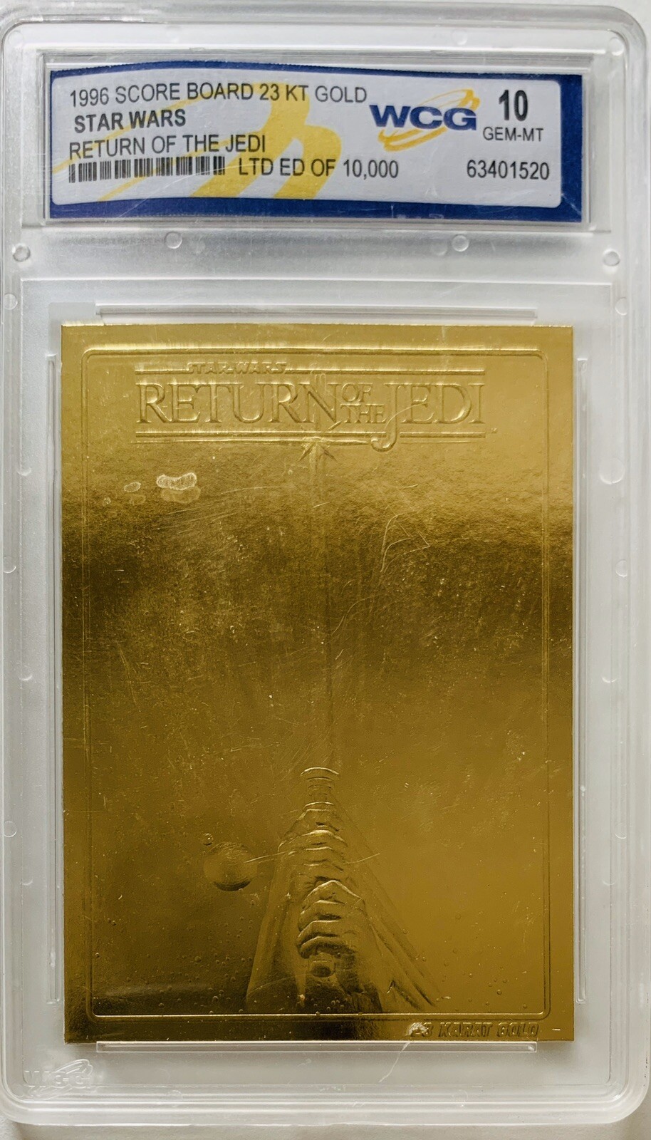 1996 Score Board 23KT Gold Star Wars WCG Graded 10 Gem Mint Set of 7 ...