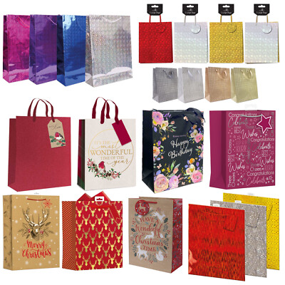 [Set of 4] Jumbo Large Medium Paper Gift Bags Birthday Christmas ...