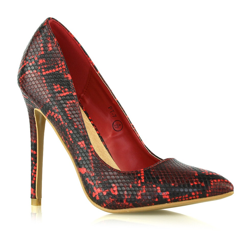 Womens High Heel Stiletto Pointed Ladies Party Clubbing Slip On Court ...