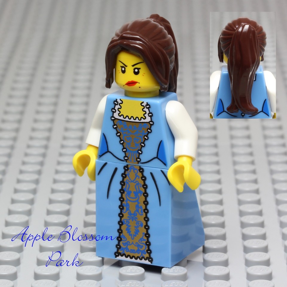 NEW Lego Pirates PRINCESS MINIFIG Med Medium Blue Dress Maiden Female ...