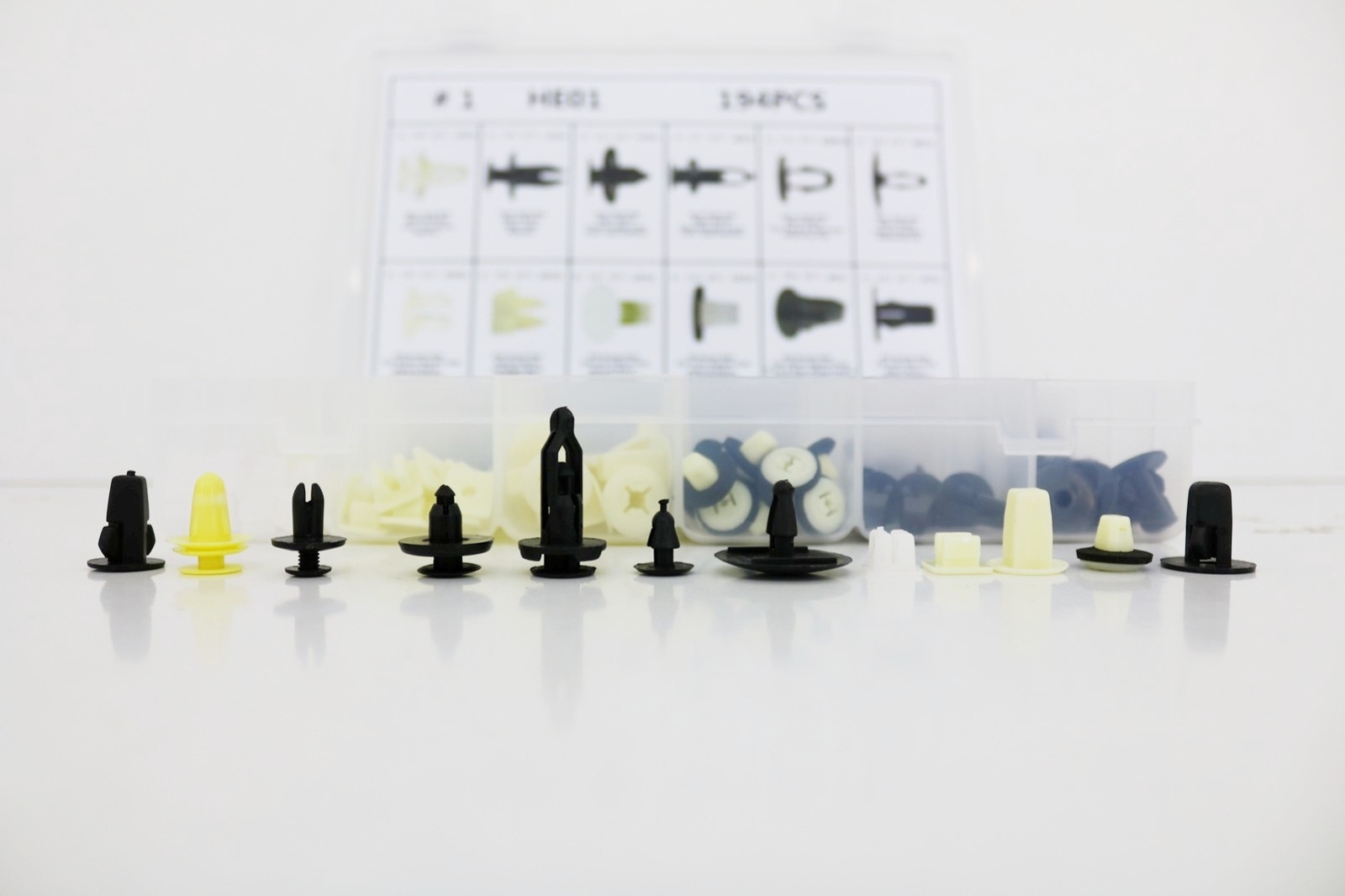 Kit de fixations en plastique Auto Clips 194 pcs | eBay.de