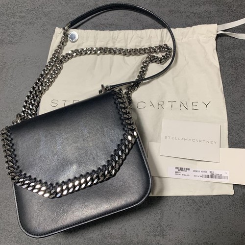 Stella McCartney Falabella Box Shoulder Bag Black Crossbody Chain Auth ...