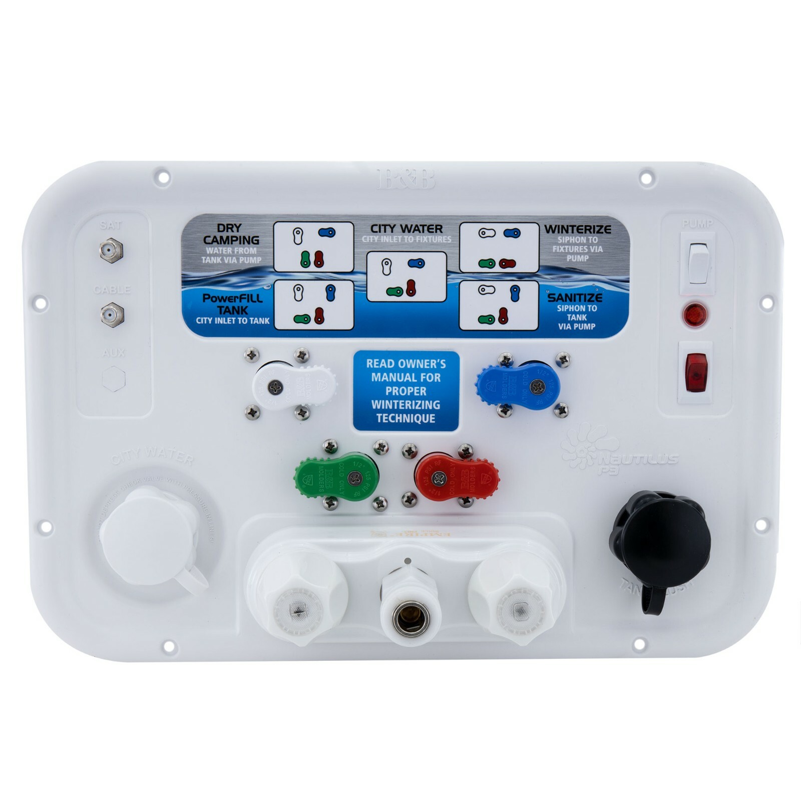 RecPro RV Nautilus P3 Water Management Panel 8-Function City Water Fill ...