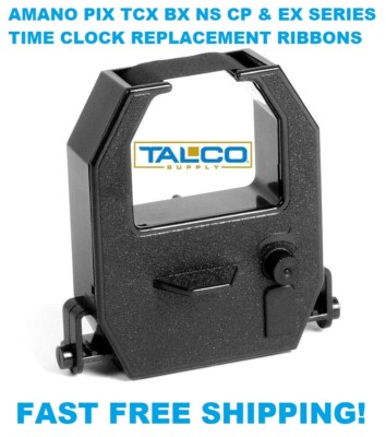 (1) AMANO PIX TCX BX NS CP & EX Series Time Clock BLACK Ink Ribbon | eBay