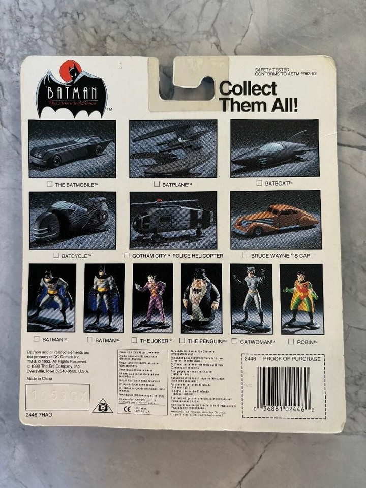 BATMAN The Animated Series - 1992 - Batmobile & Joker - ERTL - Matchbox ...