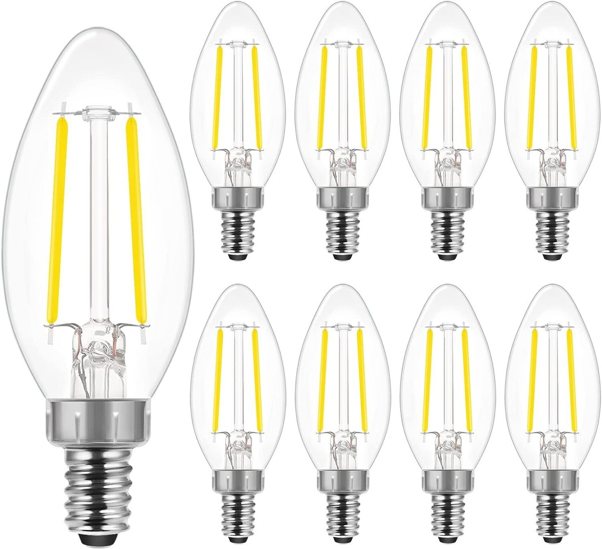 Candle Shaped Light Bulbs E14 4W(350Lm) LED Filament Bulb, IP20,