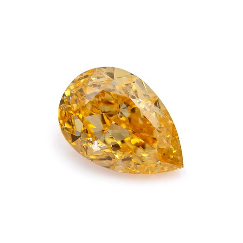 0.30 Ct Natural Fancy Intense Color Orange Diamond Pear SI2 GIA ...