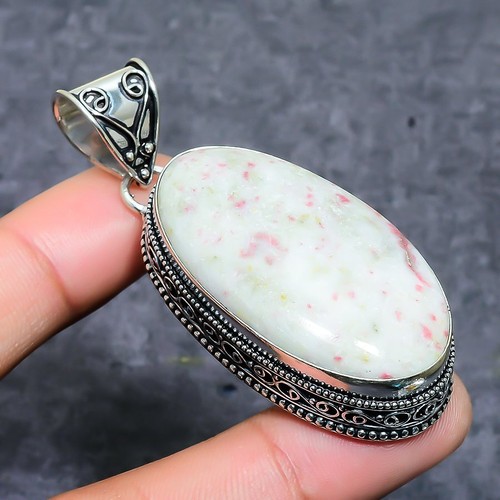 Cinnabar Jasper Gemstone Handmade 925 Sterling Silver Jewelry Pendant 2 ...
