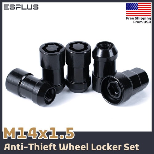 Black 14x1.5 Wheel Lock Set Lug Nut Fit Acura Honda Ram1500 Dodge Jeep ...