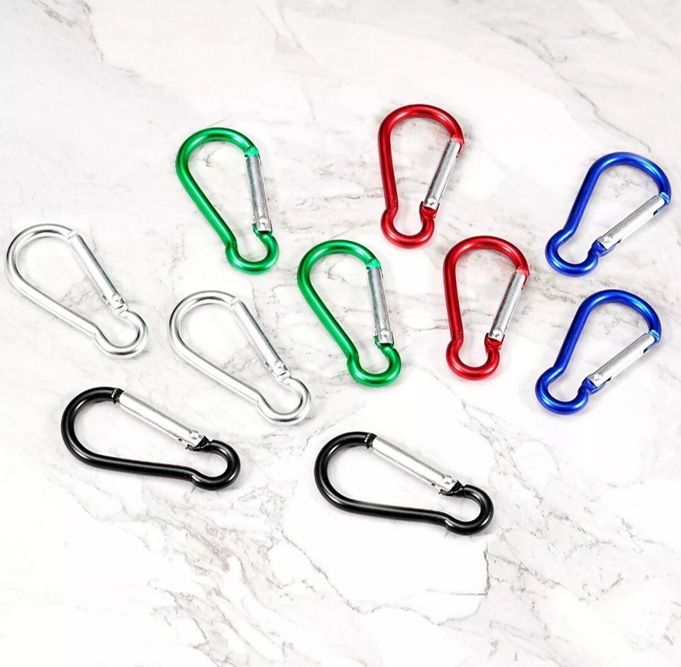 1, 2, 5 or 10 x CARABINER Small Spring Clip Snap Clasp Hook Keyring ...