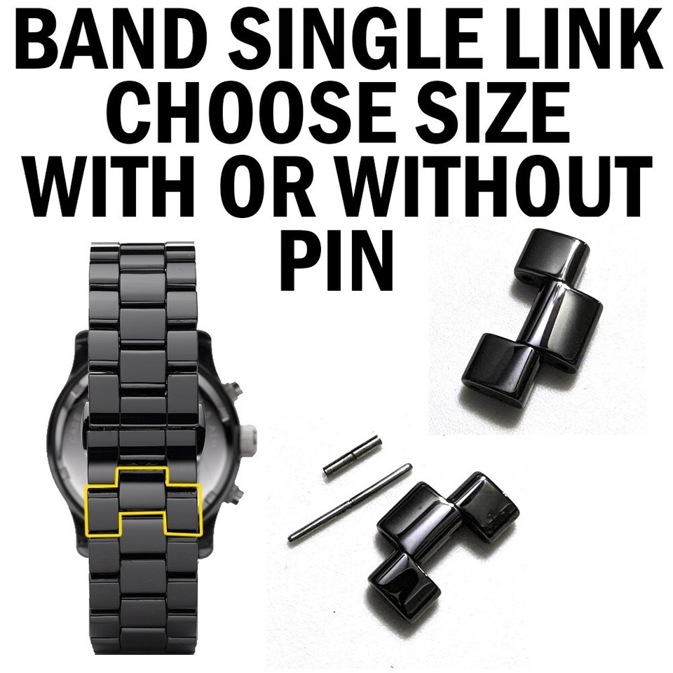 Ceramic Watch Band Links Parts BLACK Michael Kors MK5162 MK5190 MK5270 ...