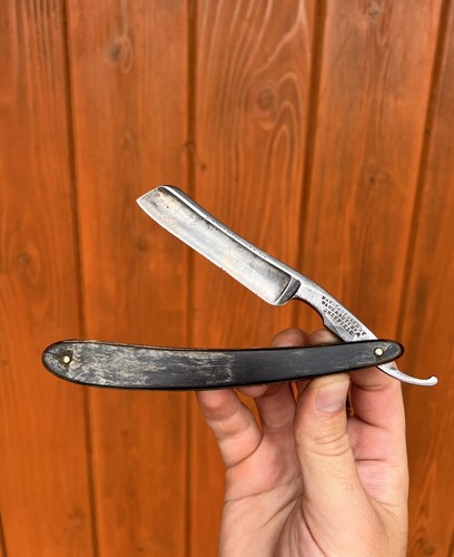 Antique 1800s Wade & Butcher Straight Razor Horn Handles Civil War Era ...