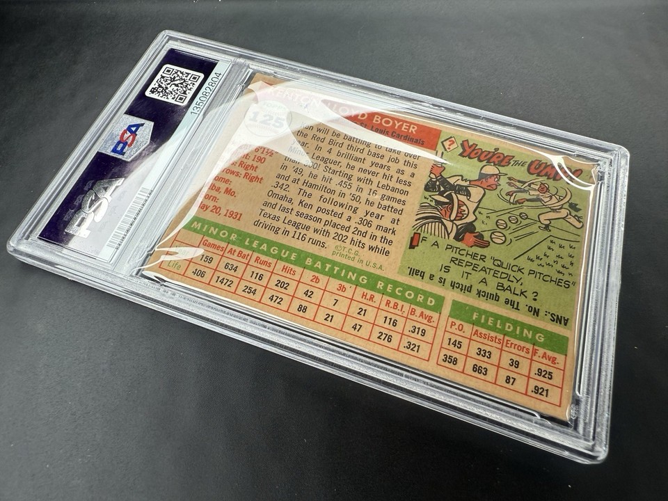 Ken Boyer 1955 Topps #125 RC Rookie PSA 3 Very Good St. Louis Cardinals ...