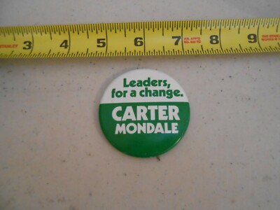 1976 CARTER MONDALE PIN PINBACK LEADERS FOR A CHANCE BUTTON ORIGINAL ...