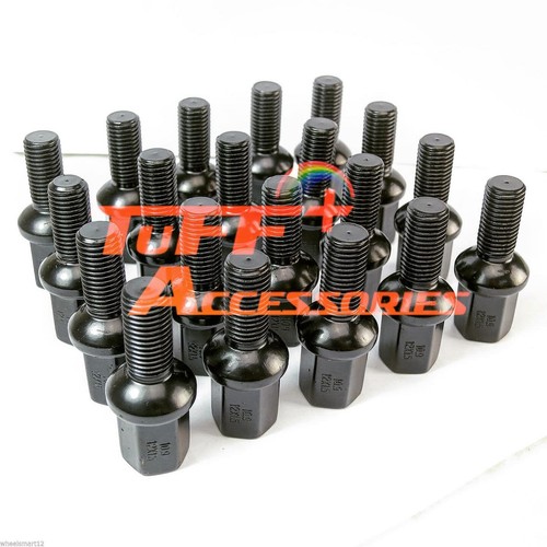 20x 17mm Head Ball-Shape Normal Bolt 14X1.5 BLACK 28mm thread for Benz ...