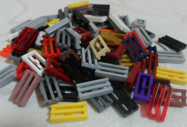 LEGO LOT OF 100 Asst. Colors 1 X 2 PLATE PIECES VENT SLIT GRATE PARTS ...