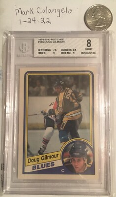 1984 85 OPC #185 DOUG GILMOUR ROOKIE CARD BGS 8 NHL HOF | eBay