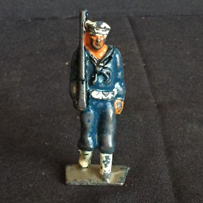 Antique Vintage Grey Iron Cast Iron Toy Solider Sailor in Blue | eBay