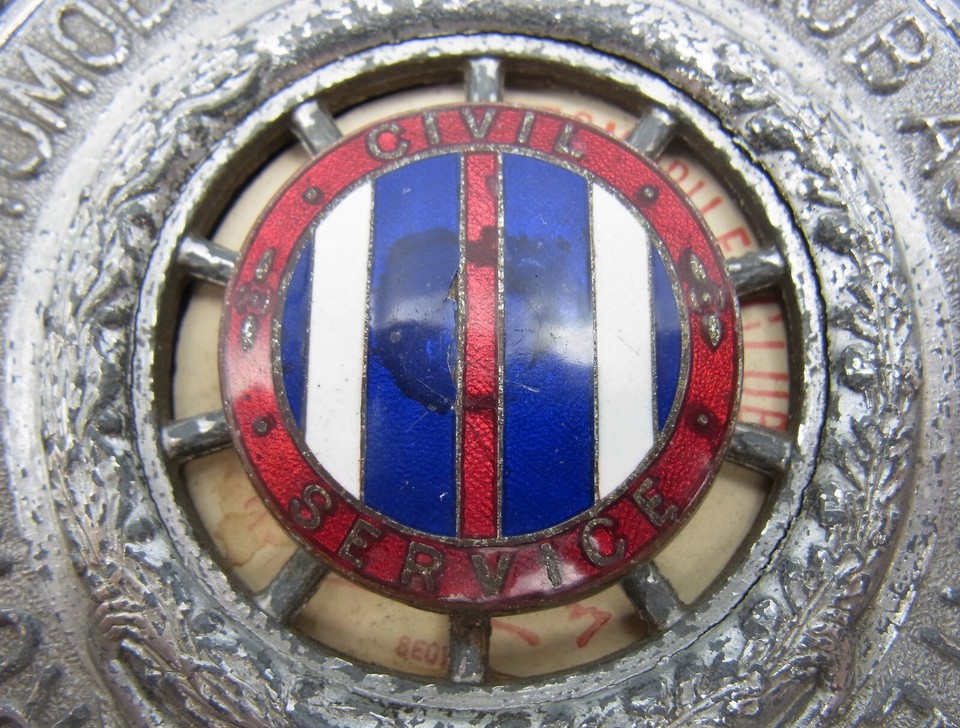 Vintage 1930's RAC Associate/Civil Service Car Club Enamel Car Badge ...