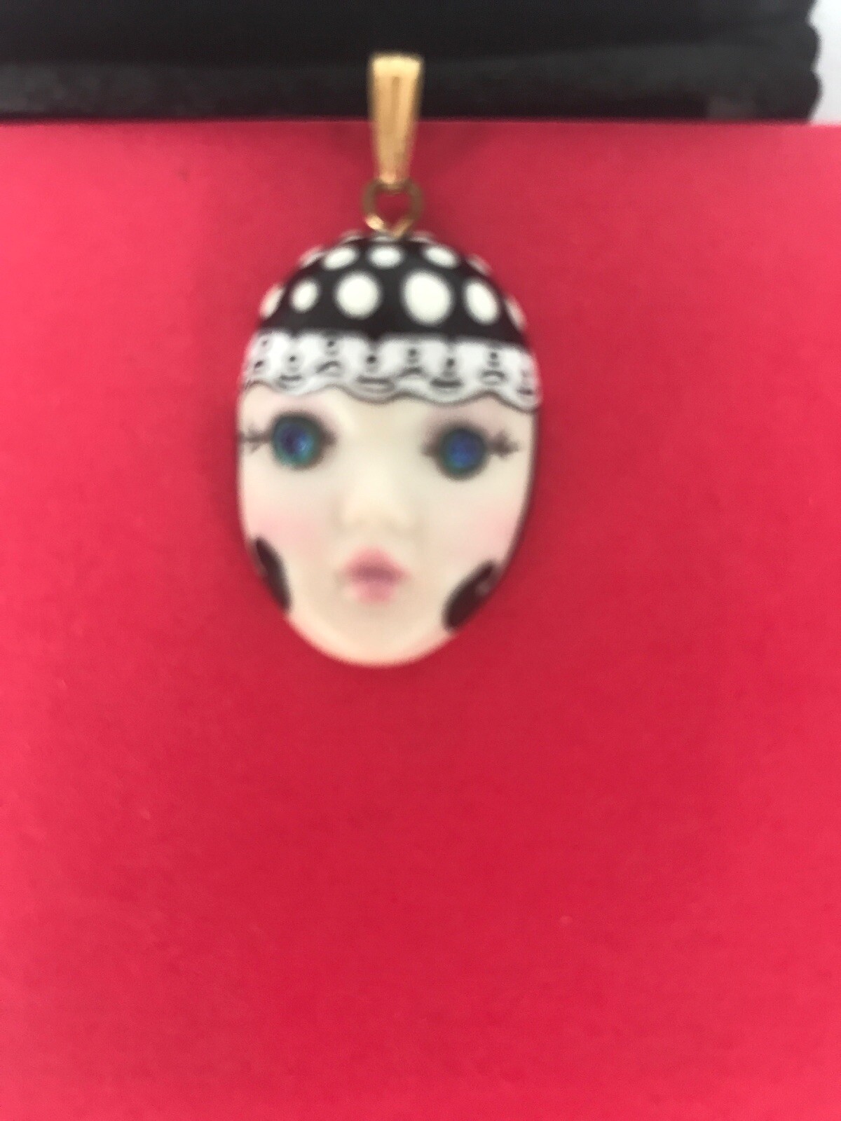 DOTTIE Adagio Face Necklace Hand-Painted Porcelain Swarovski Crystal ...
