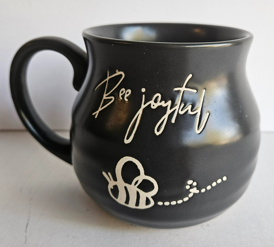 Busy Bee Collection Coffee Mug “Bee Joyful” Black & White Ceramic ...
