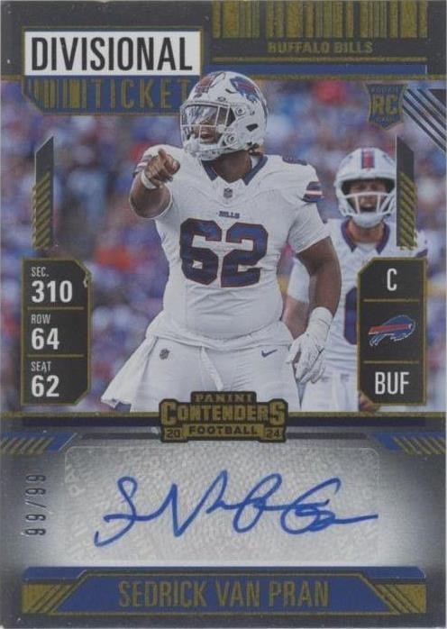 2024 Panini Contenders - Rookie Ticket Sedrick Van Pran #229 Divisional ...