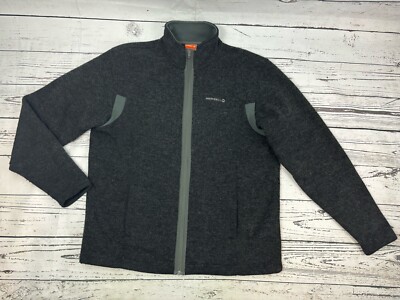 Merrell Aeroblock Wool Jacket Men XL Long Sleeve Full Zip Wind & Water ...