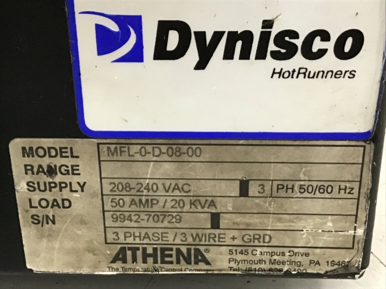 Athena Mfl-0-d-08-00 Hot Runner Controller 8 Zones 240 Volt Smp10g DME ...