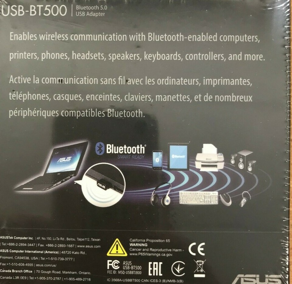 ASUS - USB-BT500 - Bluetooth 5.0 Smart Ready USB Adapter - Black | eBay