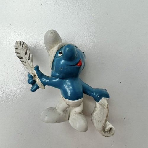 SCHLEICH Vintage 1972 Poet Scroll Feather Pen Smurf Figurine | eBay ...