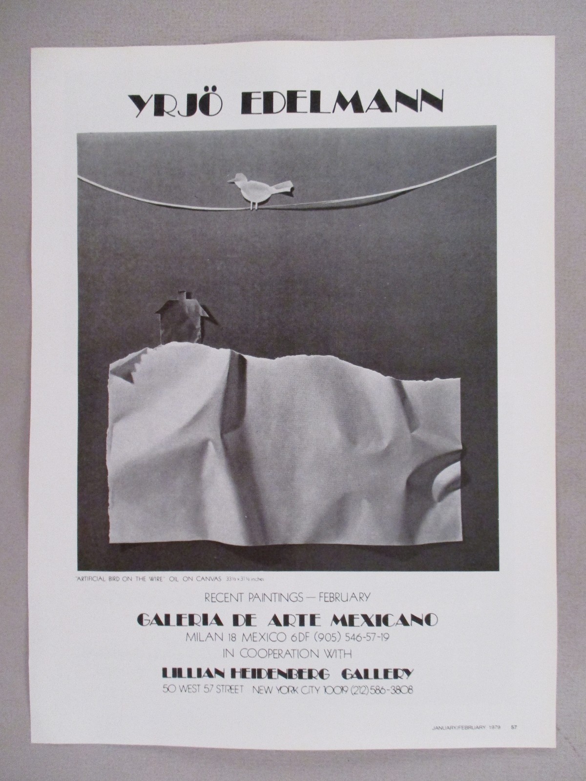 Yrjo Edelmann Art Gallery Exhibit PRINT AD - 1979 | eBay