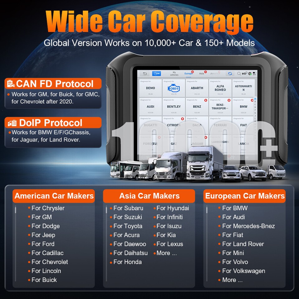 XTOOL D9HD Heavy Duty Truck Scanner Full System Scan Tool 45+ Services ...