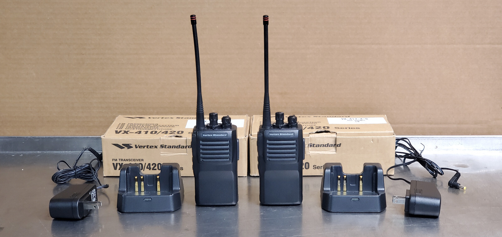 Set of 2 Vertex Standard VX-417 Two-Way Radio / Analog 450 MHz - 485 ...