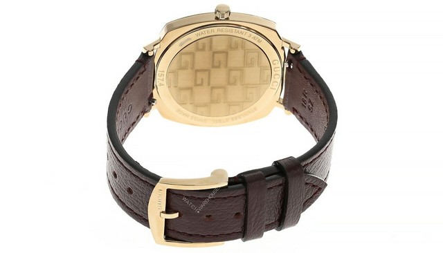 Gucci Grip Yellow Gold PVD Leather Strap 35mm Unisex Watch YA157405 for ...