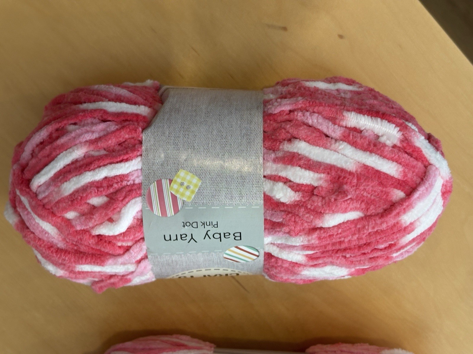 Aldi So Crafty Chunky Baby Yarn Wool Pink Dot 100g Ball Brand New | eBay UK