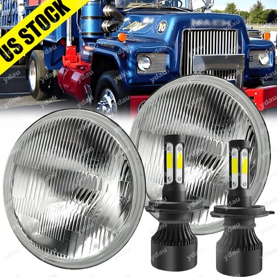 Pair For Mack Granite CV713 Dump Trucks 7inch Round Led Headlight Hi/Lo ...