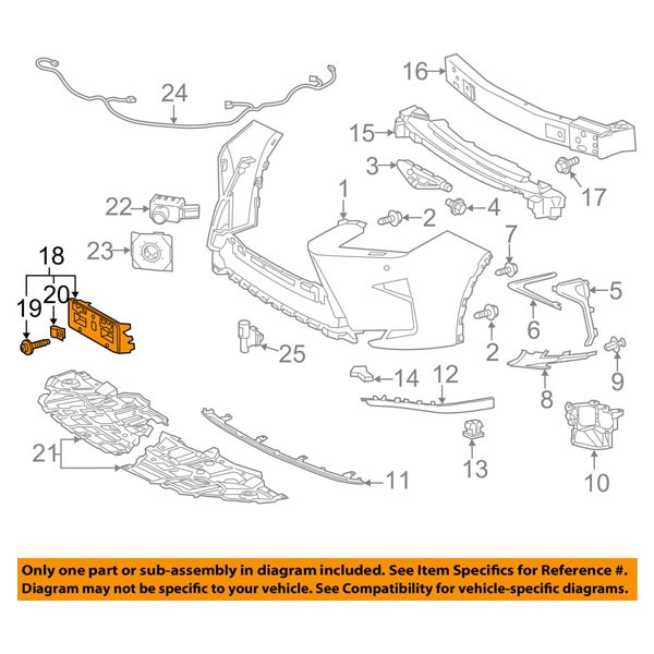 For 16-17 RX350/RX450H Front License Plate Holder Bracket LX1068121 ...