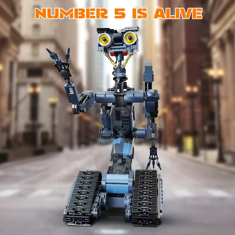 Johnny 5 Robot with Powerful Track 1176 PCS Building Blocks Toys 80s ...