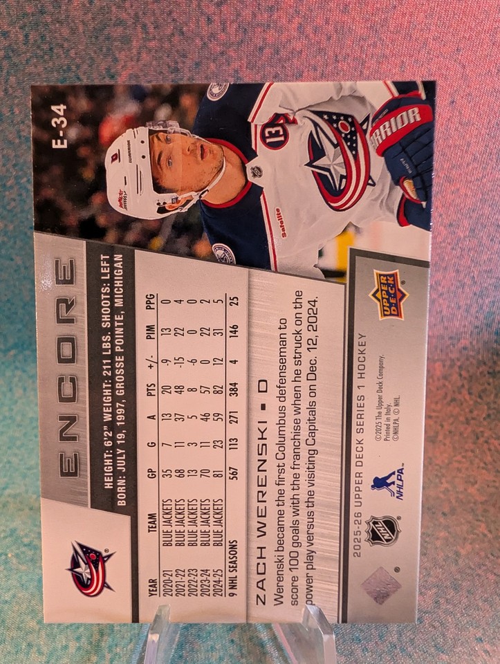 2025-26 Upper Deck #E-34 Zach Werenski Encore | eBay
