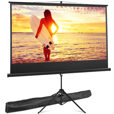 Projector Screen and Stand 84" Indoor Outdoor 16:9 4K HD with Carry Bag ...
