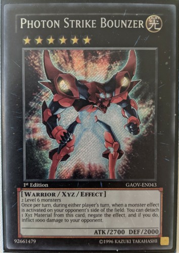 YuGiOh Photon Strike Bounzer Secret Rare 1st Edition GAOV-EN043 NM | eBay