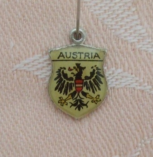 Vintage AUSTRIA 2 SIDED TRAVEL SHIELD 800 Silver Charm | eBay