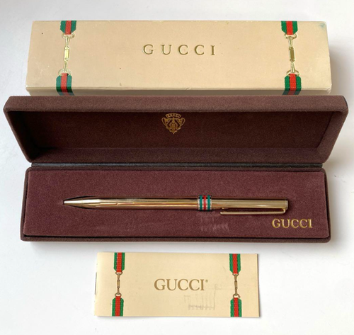 GUCCI Ballpoint pen Sherryline Gold with Box Used | eBay