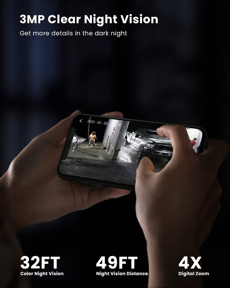 ieGeek 2K Wireless Solar Security Camera 360°PTZ WiFi Battery Powered ...