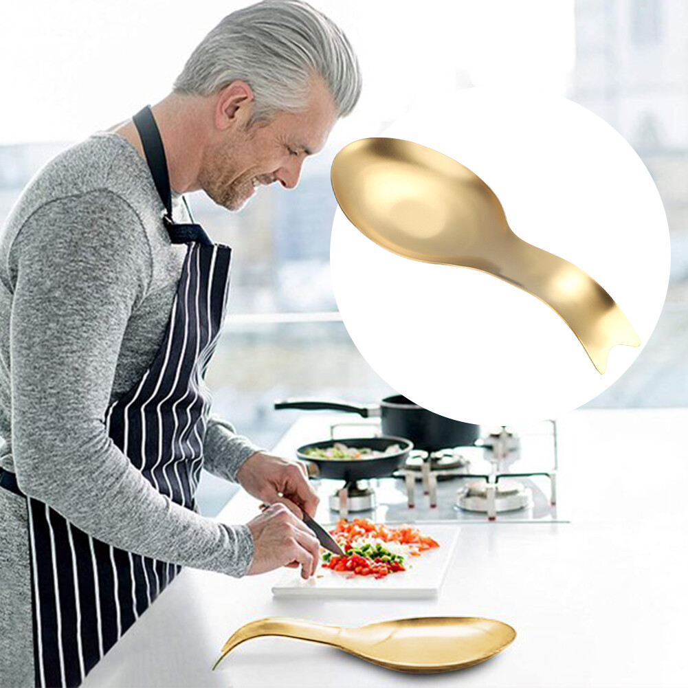 Fish Tail Durable Spoon Rest Stainless Steel Kitchen Utensil Decorate ...