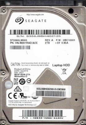 ST2000LM003 P/N: HN-M201RAD/ACE F/W: 2BC10001 Seagate 2TB | eBay