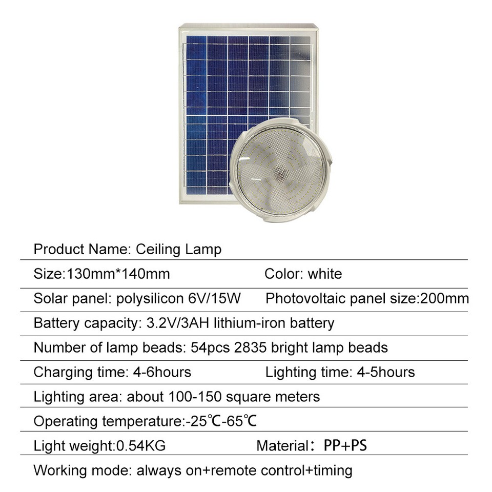 60W 54LED Solar Ceiling light Pendant Outdoor-Indoor Corridor Light ...